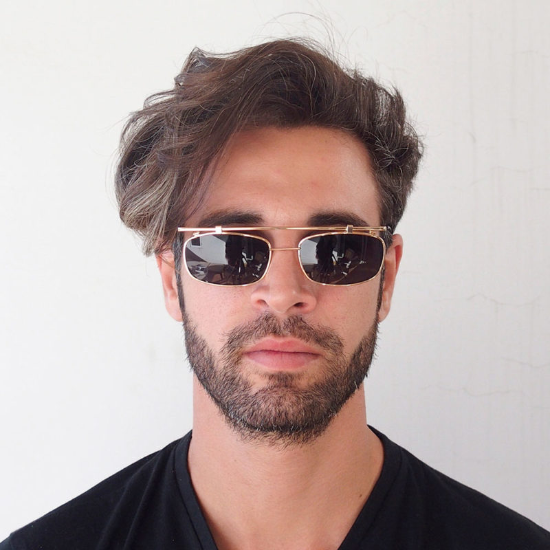 rectangle shape gold frame aviator sunglasses Hi Tek Alexander - Hi Tek ...