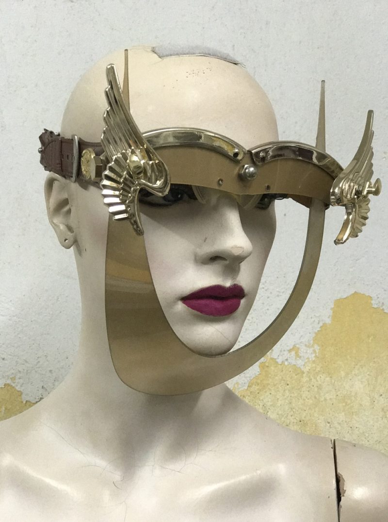 gold eyewear mask with wings gold angel wings Hi Tek - Hi Tek Webstore