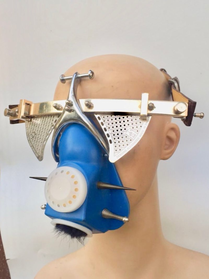 Metal mask with muzzle, gas mask with spikes for Photoshoot video ...